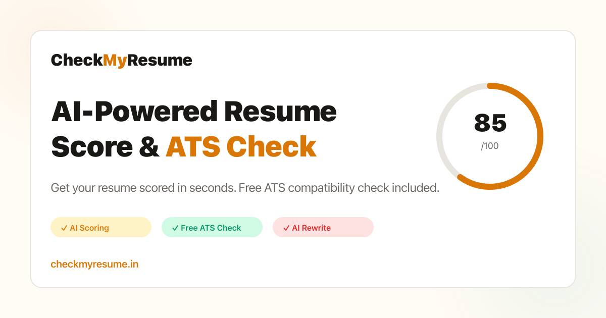CheckMyResume - AI Resume Score, ATS Checker & Resume Rewriter